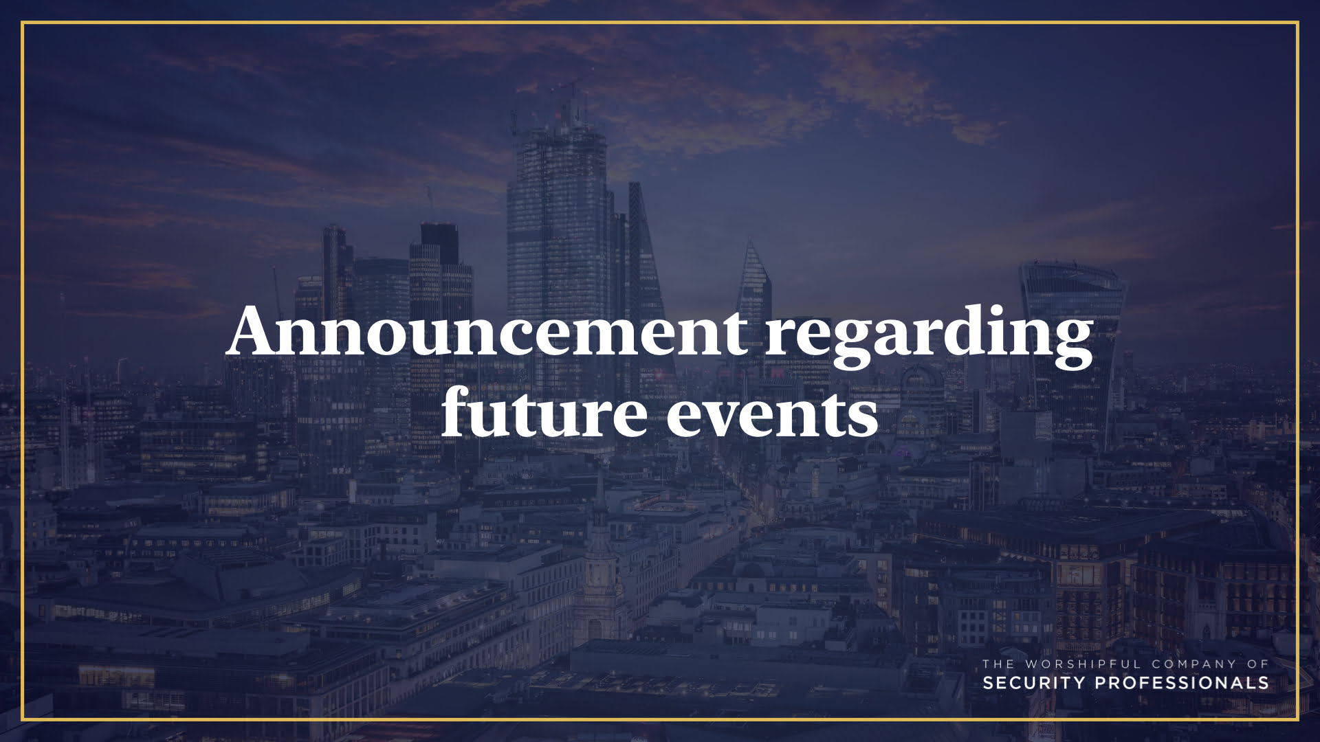 Announcement Regarding Future Events Wcosp